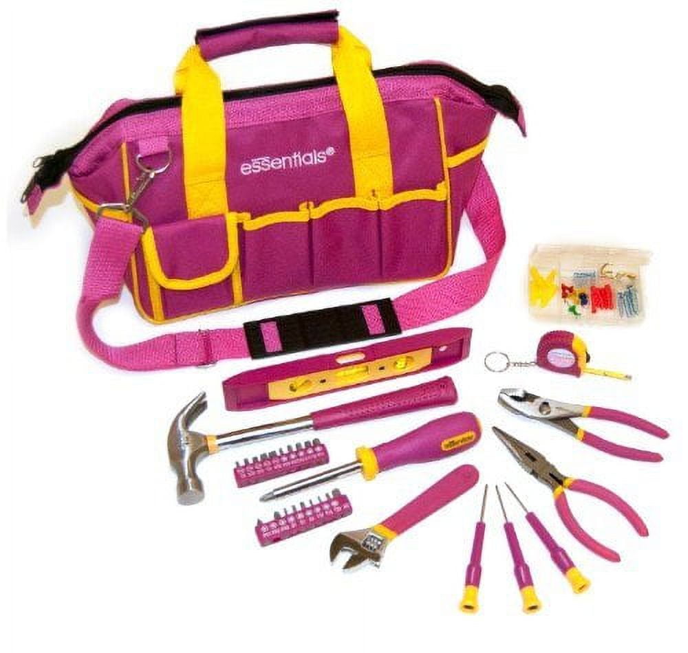 GreatNeck 21043 32-Piece Essentials Around the House Tool Set in Pink ...