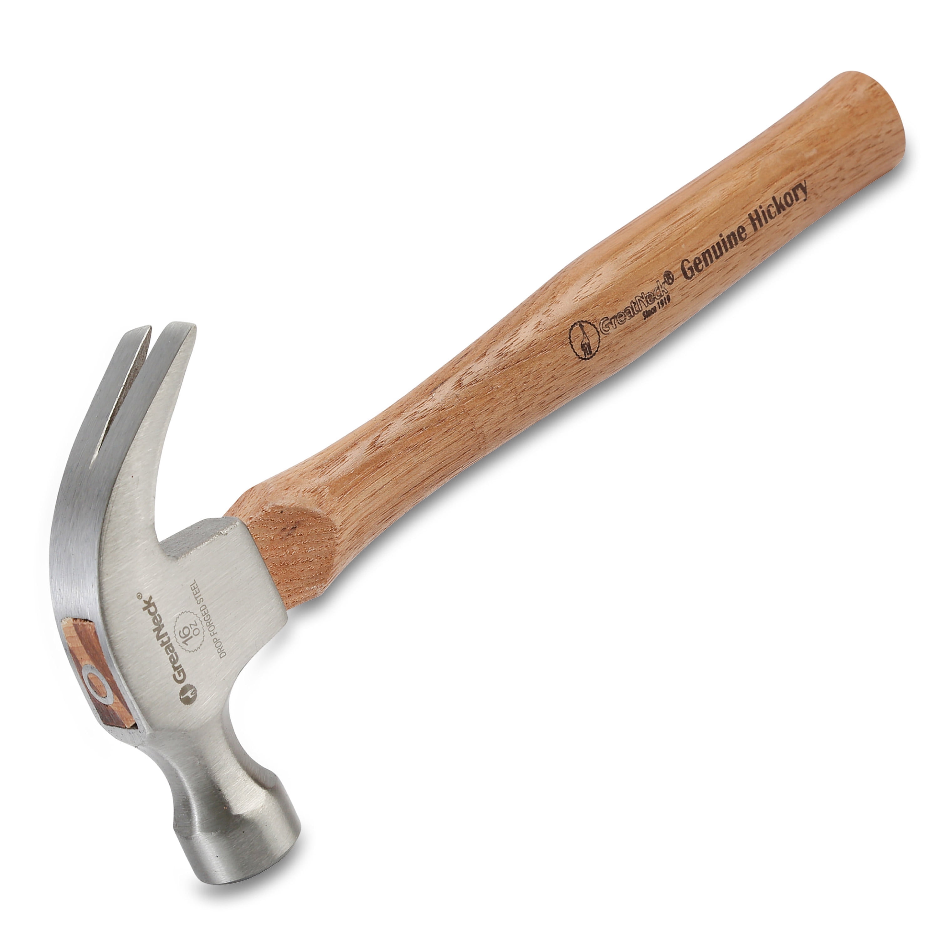 GreatNeck Curved Claw Steel Framing Hammer with Hickory Handle, 16 oz ...