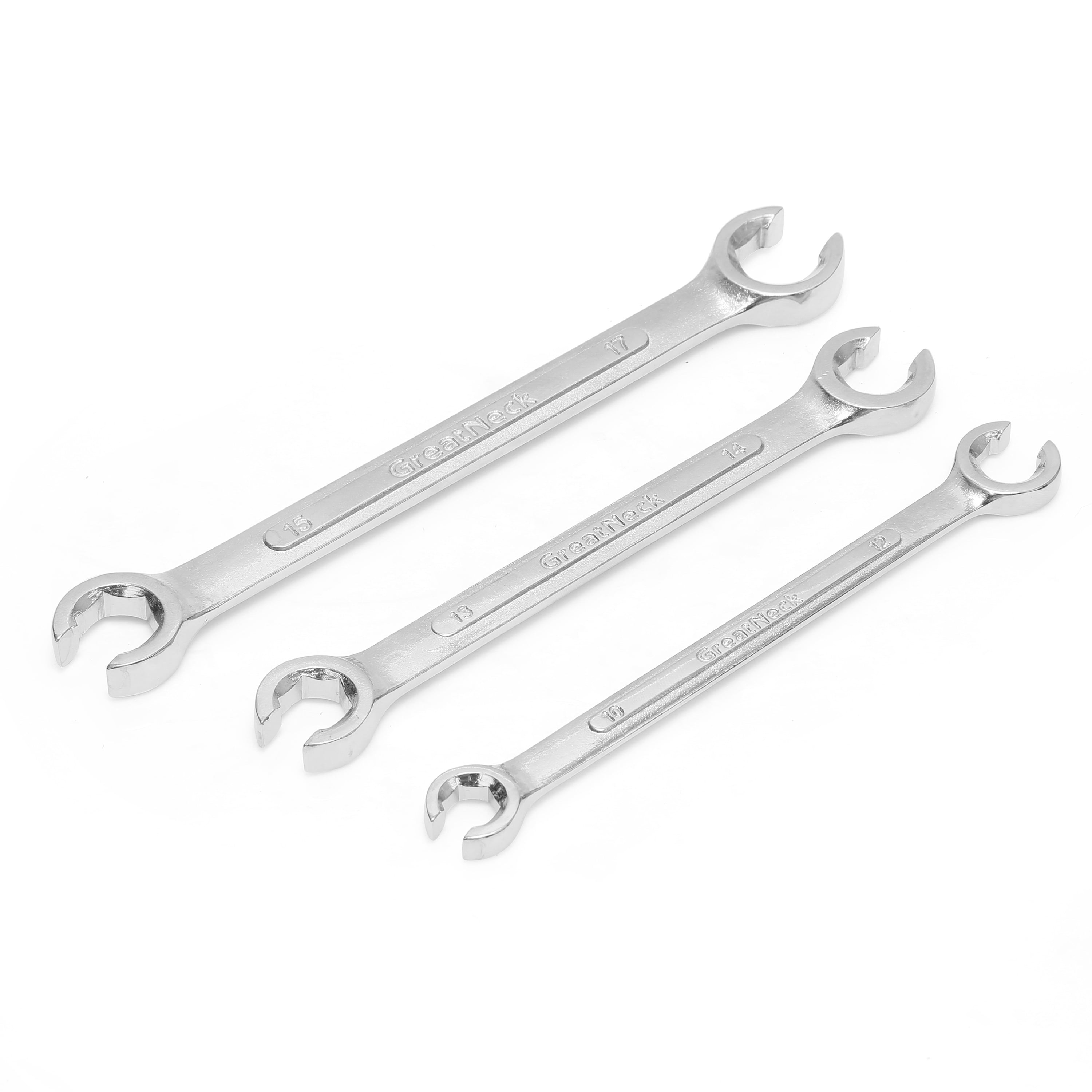 GreatNeck Flare Nut Metric Wrench Set, Drop Forged Steel, 3 Piece ...