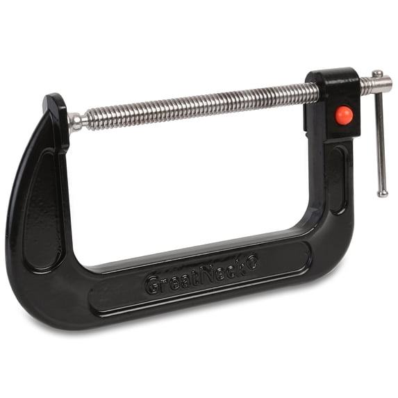 GreatNeck Quick Release Cast Iron C-Clamp, Black, 6 inch - Walmart.com