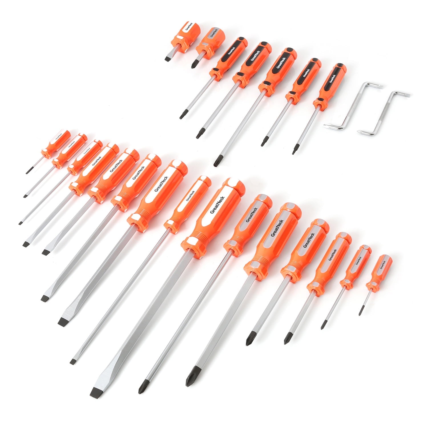 GreatNeck Screwdriver Set, Magnetized Tips, Chrome Vanadium Steel, 24 ...