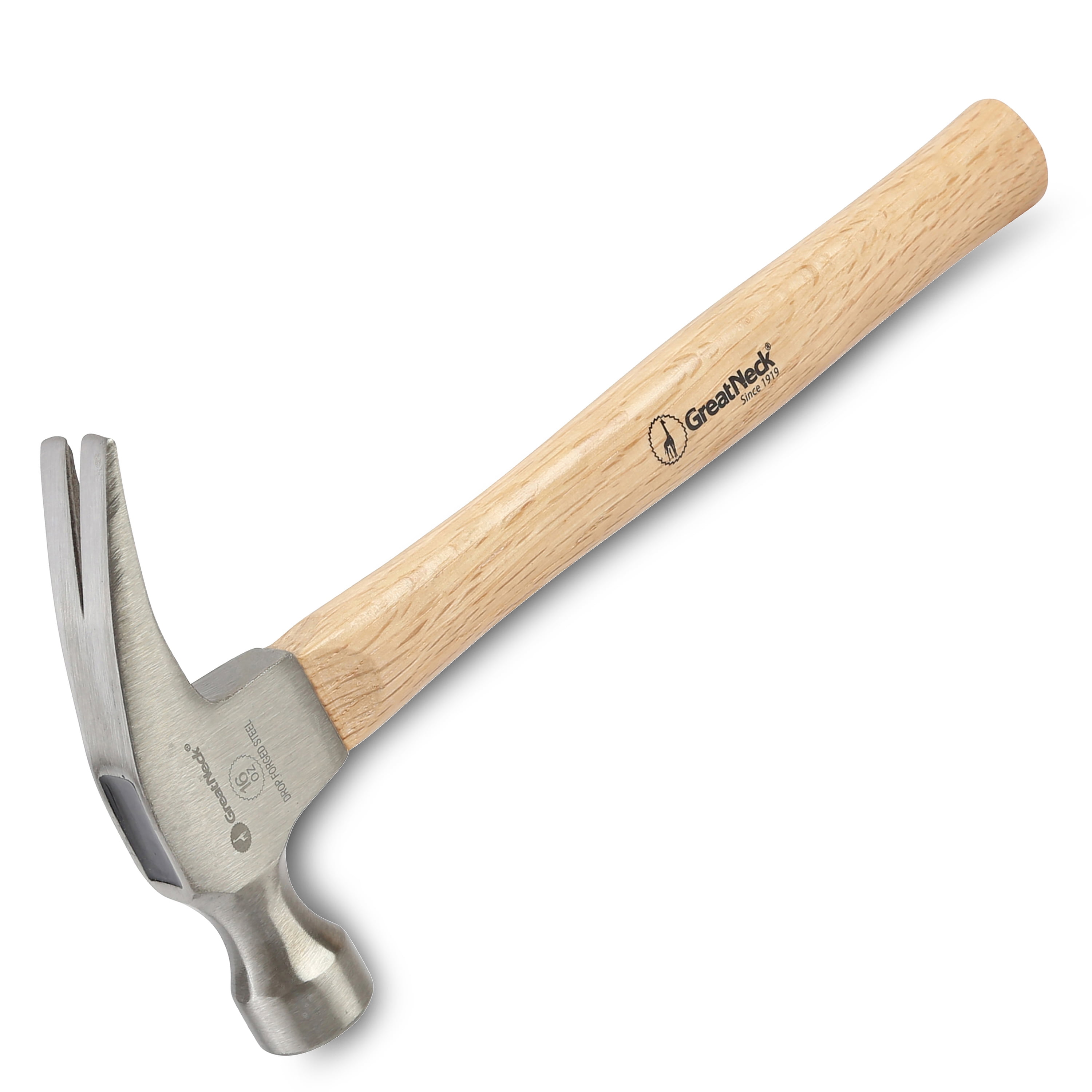 GreatNeck Straight Claw Steel Hammer with Hickory Handle, 16 oz ...