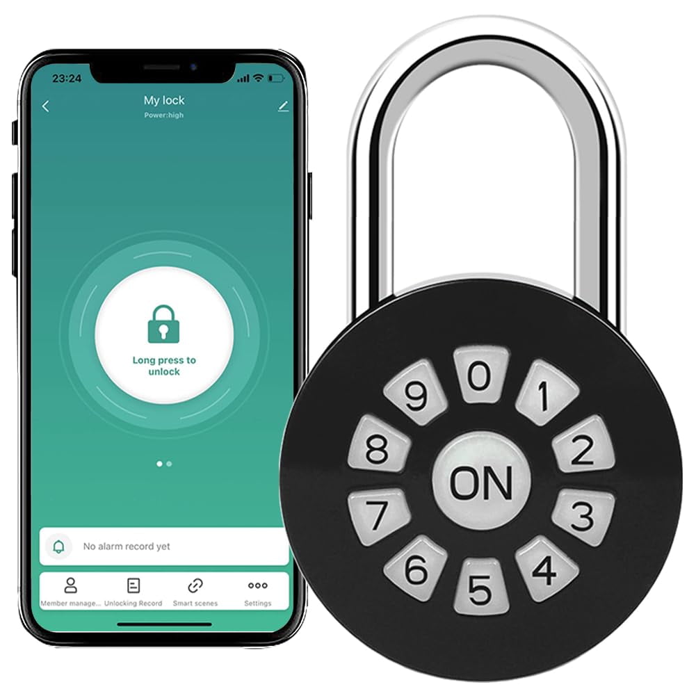 GreatYYT Smart Padlock, Password Lock with APP Control(iOS/Android), Access via Bluetooth & Pin ...