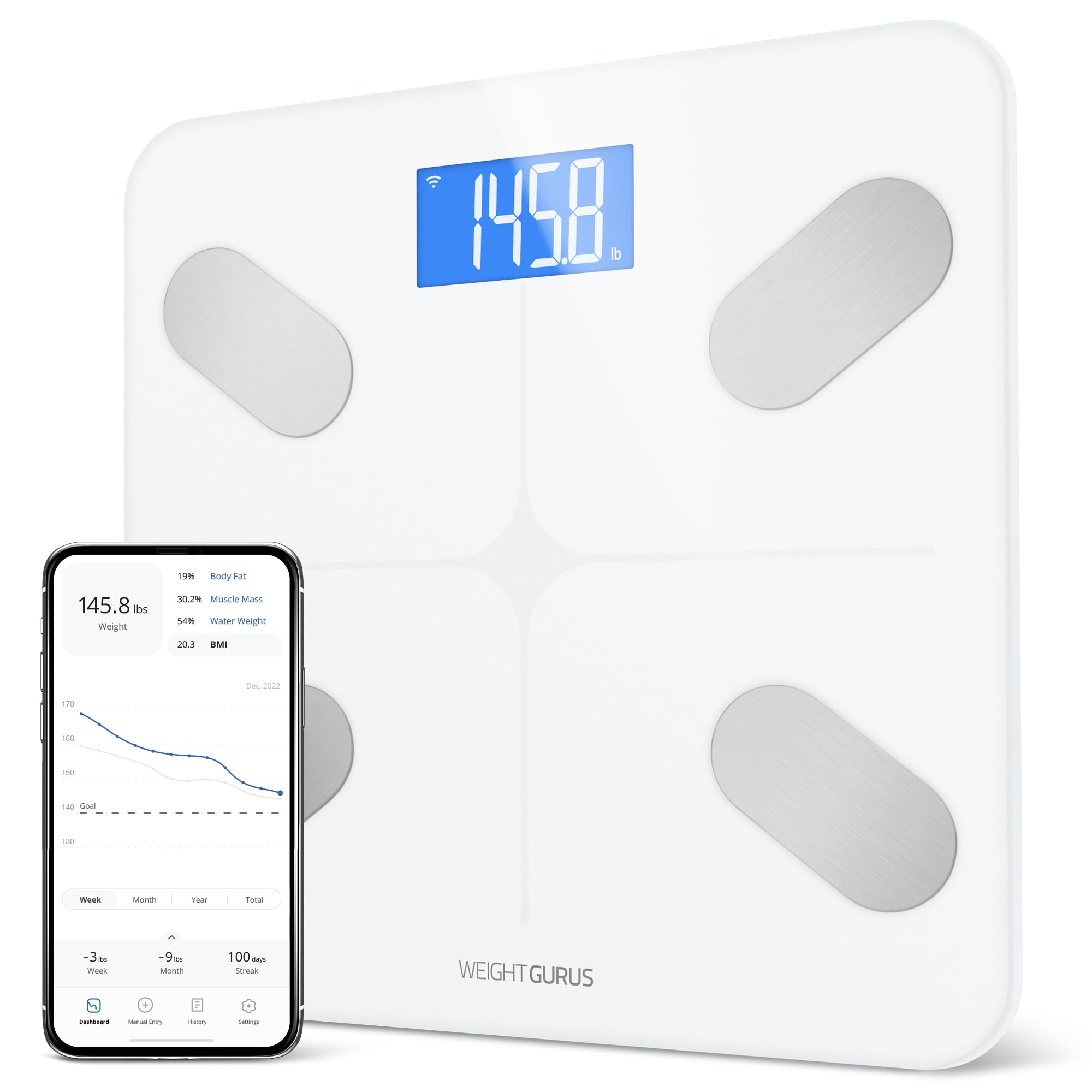 Greater Goods Digital Wi-Fi Scale; Smart Scale with Free App and ...