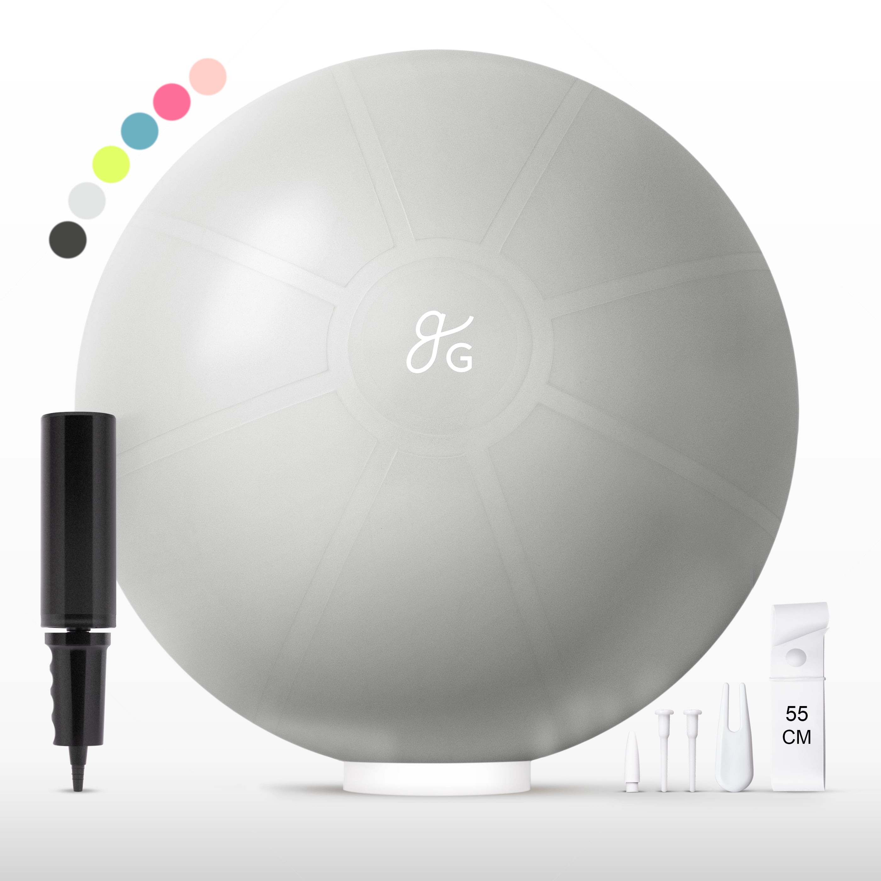 Greater Goods 55cm Exercise Ball; For Yoga, Balance, Stability ...