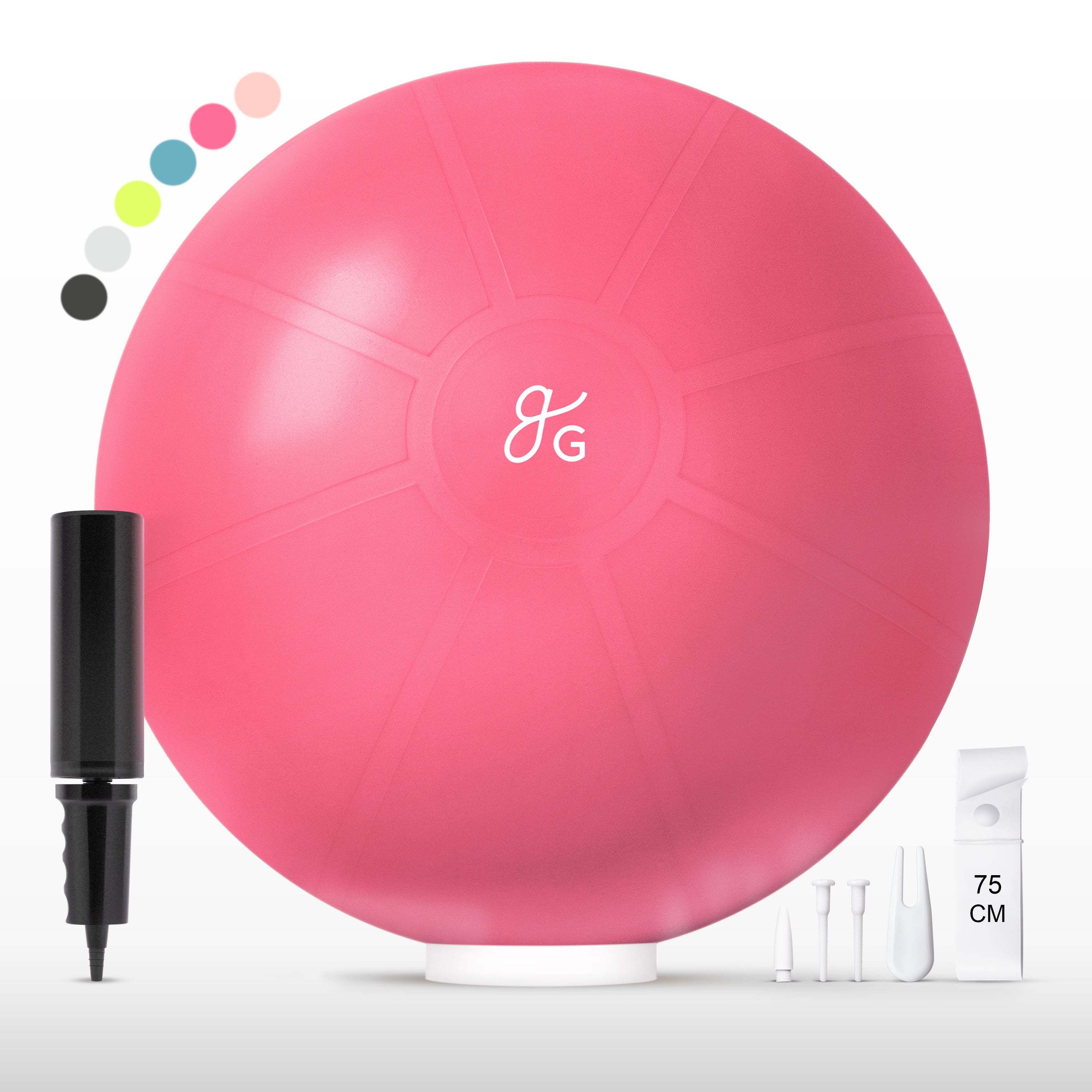Greater Goods 75cm Yoga Ball, Anti-Burst Exercise Ball, Non-Slip, Pink ...