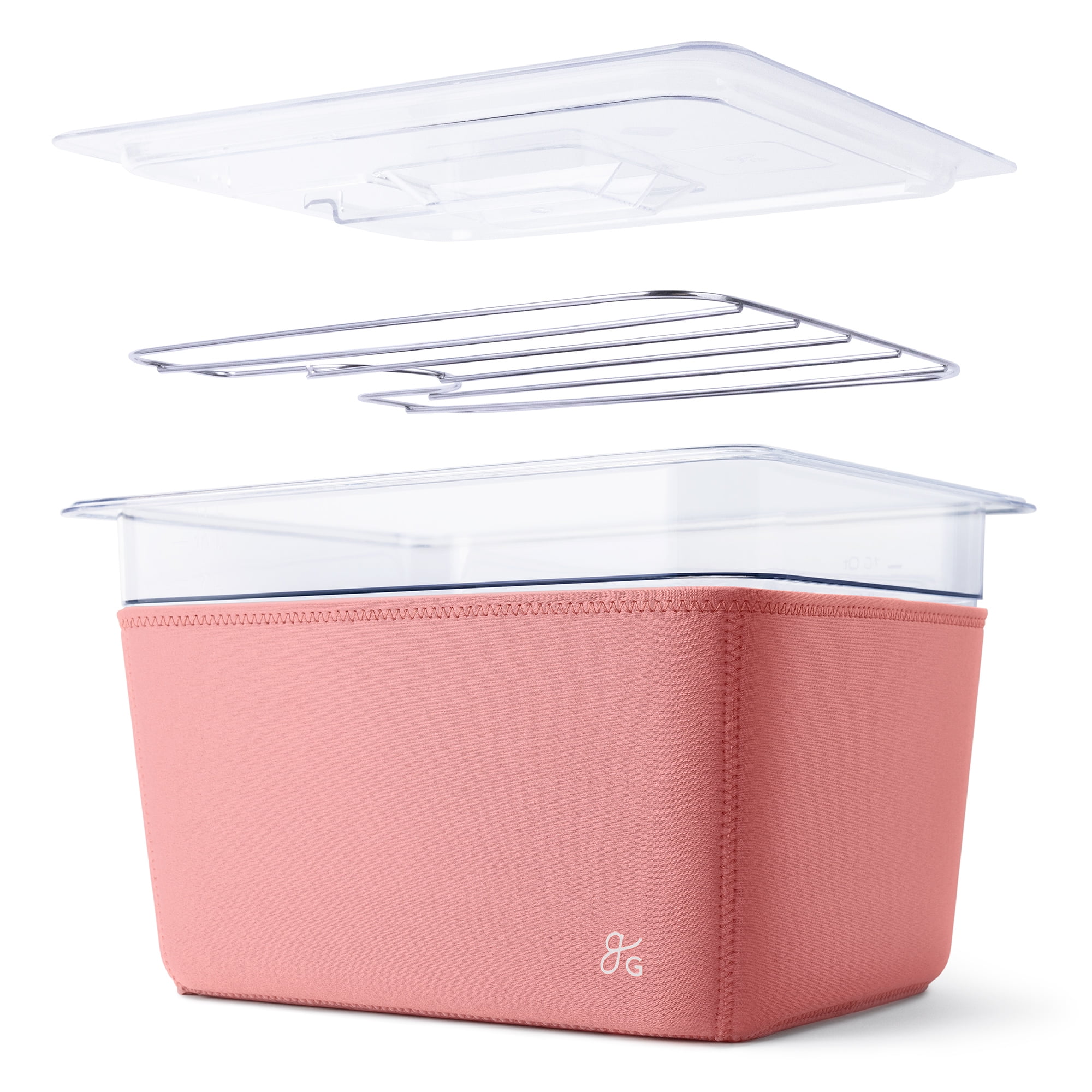 Greater Goods Top Sous Vide Container 12 Qt w Stainless Steel Rack ...