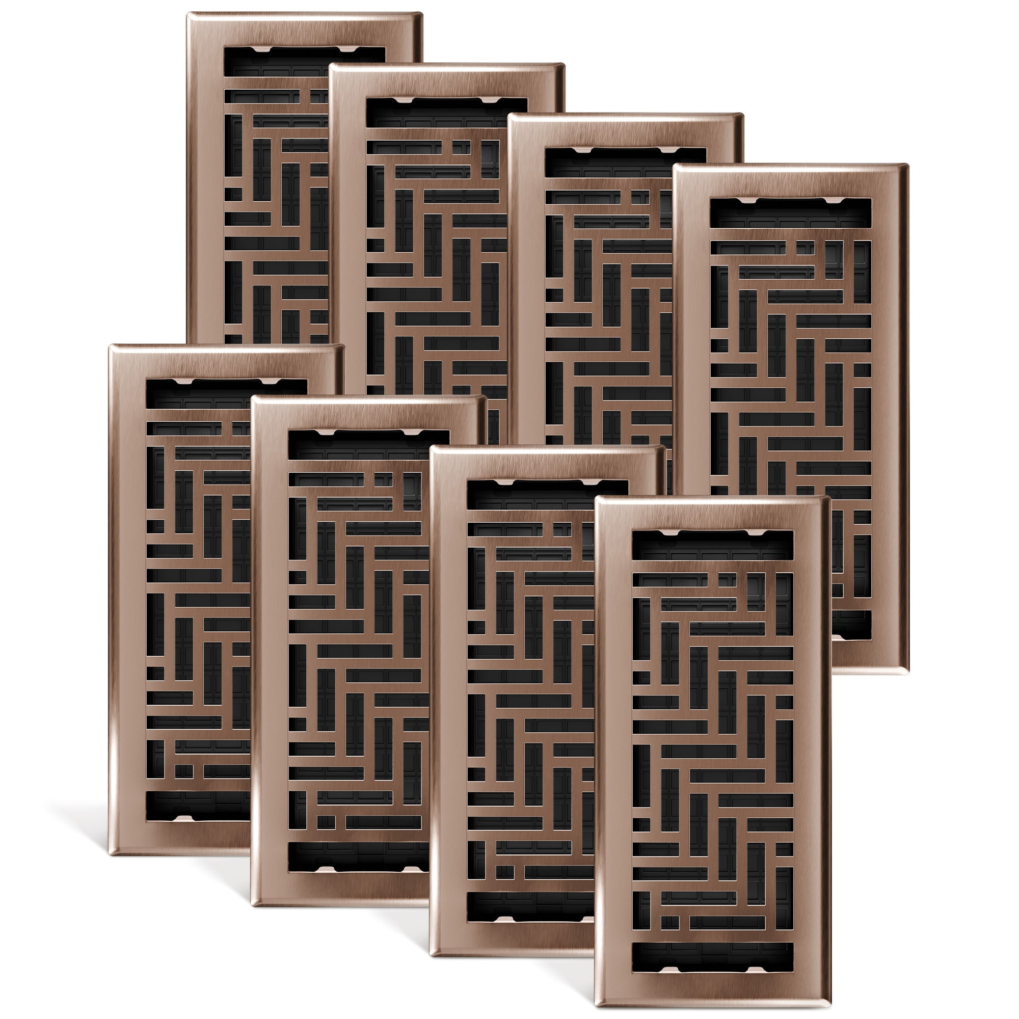 Greater Grates Floor Register 4x10 Herringbone Satin Bronze 8 Pack ...