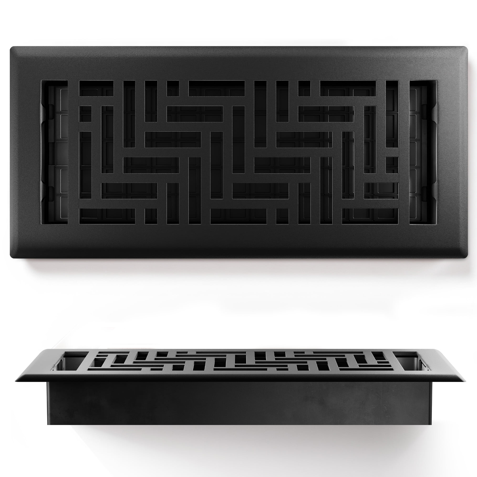 Greater Grates Floor Register 4x10 Herringbone Textured Black 1 Pack ...