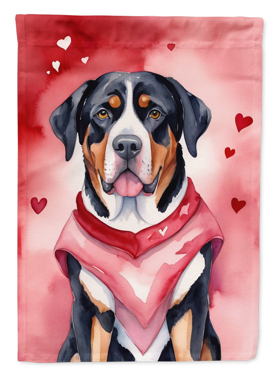 Greater Swiss Mountain Dog My Valentine House Flag 28 in x 40 in ...