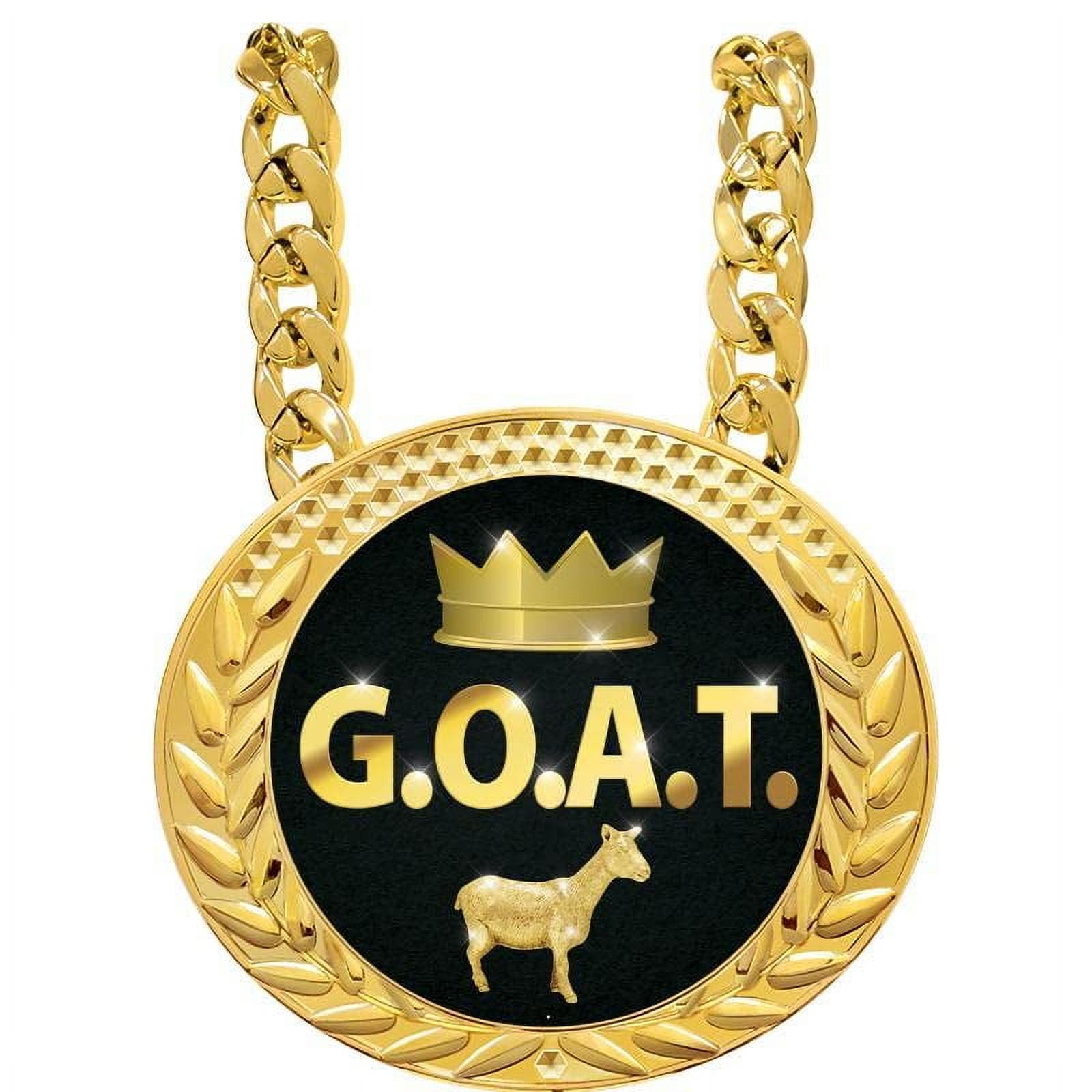 Greatest of All Time Turnover Chain Medal, 6" Gold Champ Medal Necklace ...