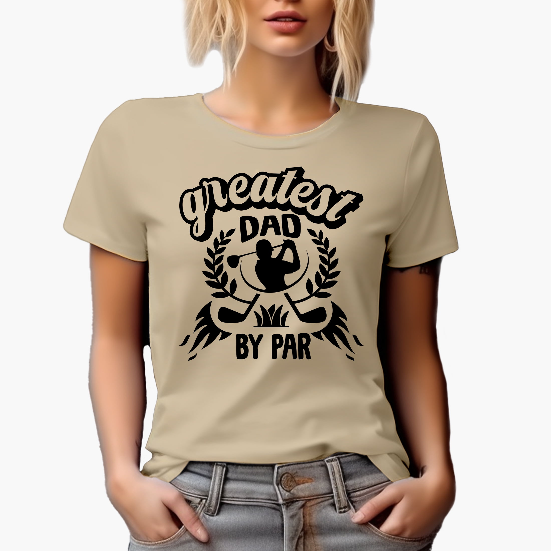 Greatest Dad by Par Pun with Swinging Father, Grandpa or Husband Golf ...
