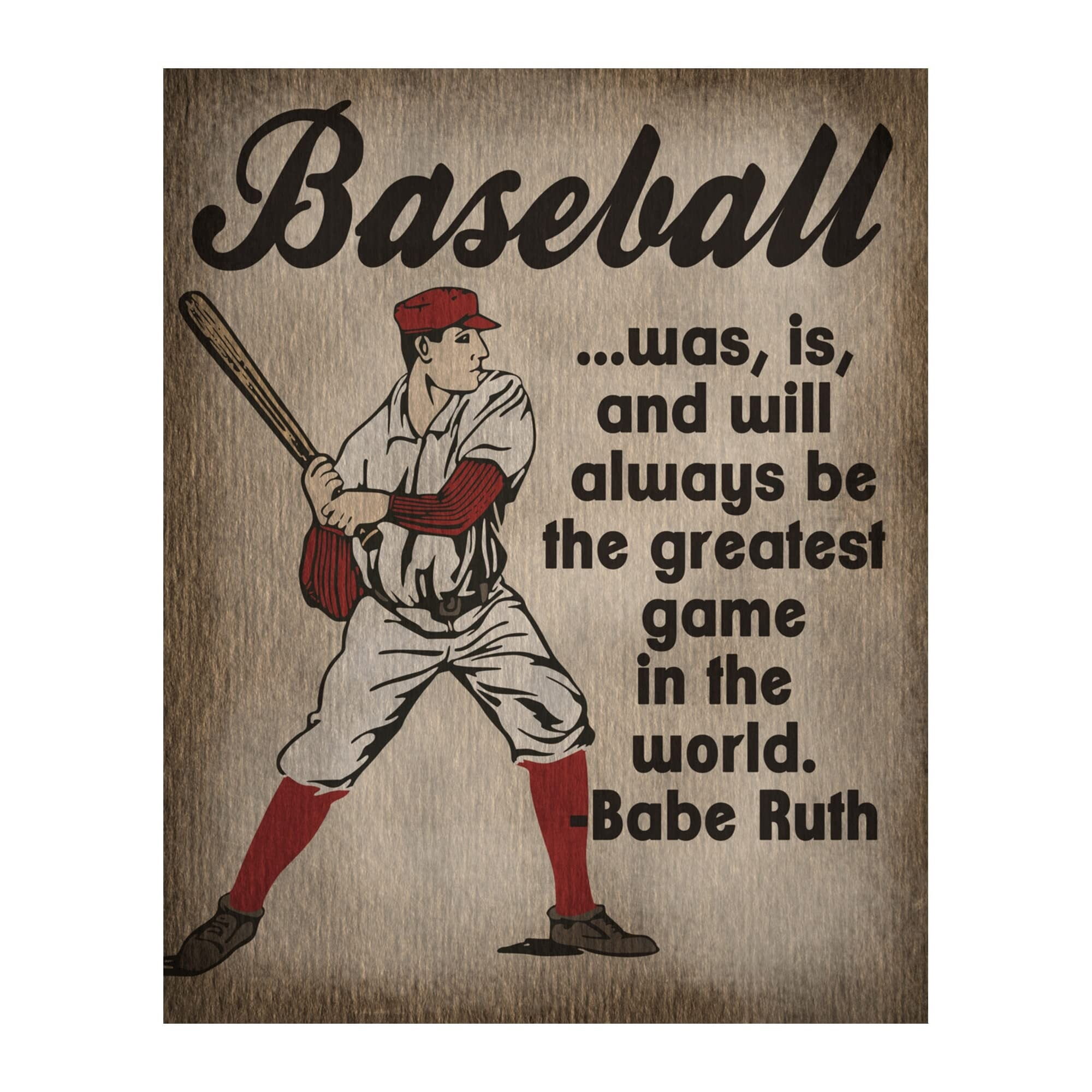 "Greatest Game in the World" - Babe Ruth Quote Baseball Wall Art Print ...