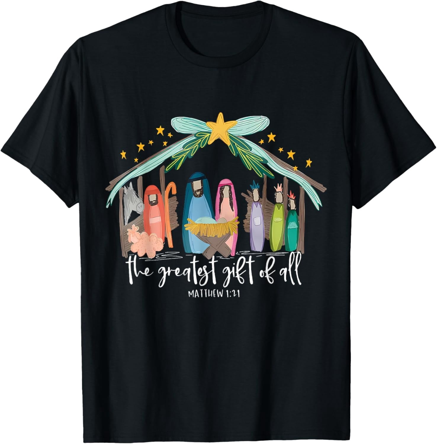 Greatest Gift Of All Jesus Christmas Christian Holiday Worship T-Shirt ...
