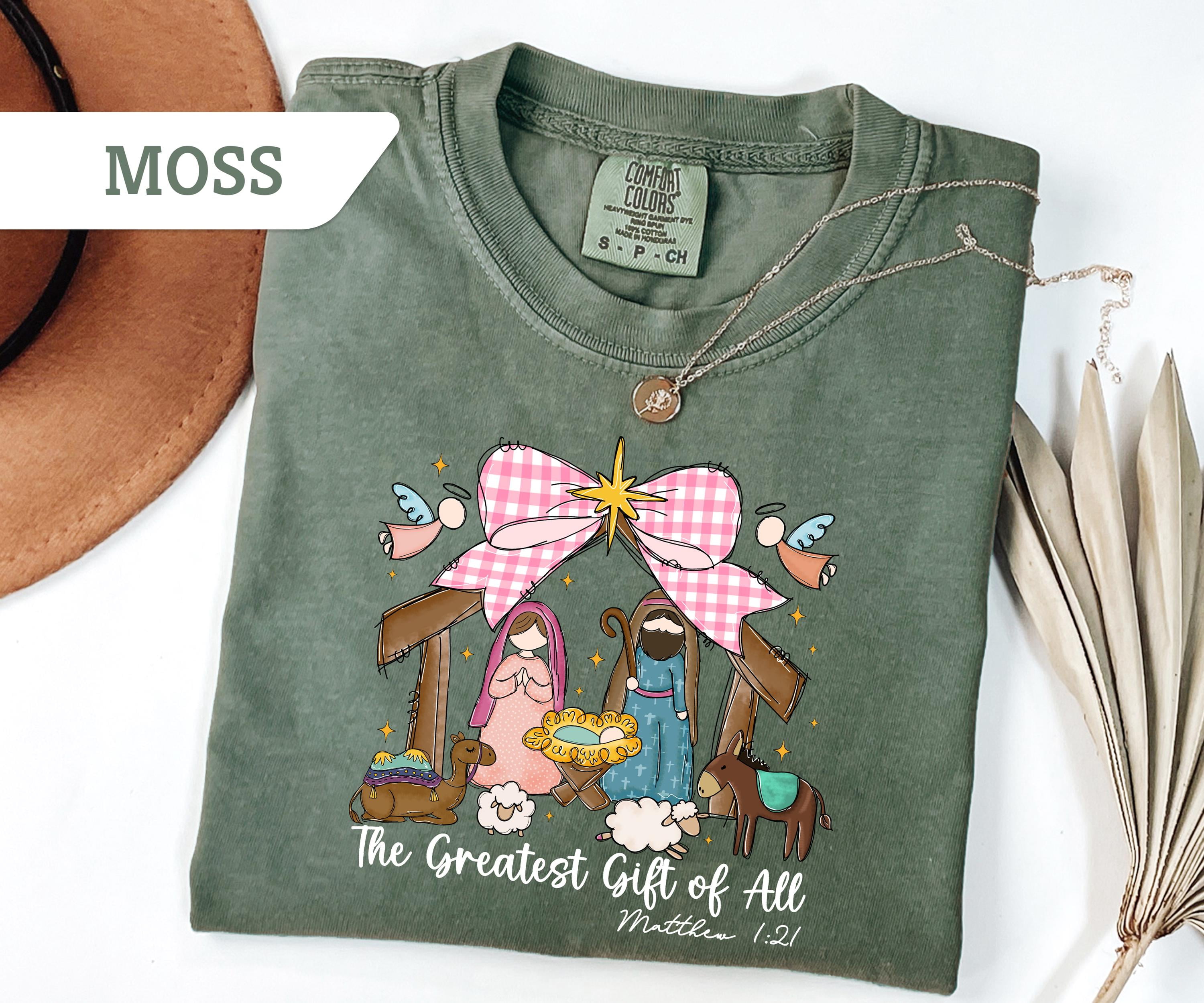 Greatest Gift Of All Sweatshirt, Christian Christmas tshirt, Nativity ...