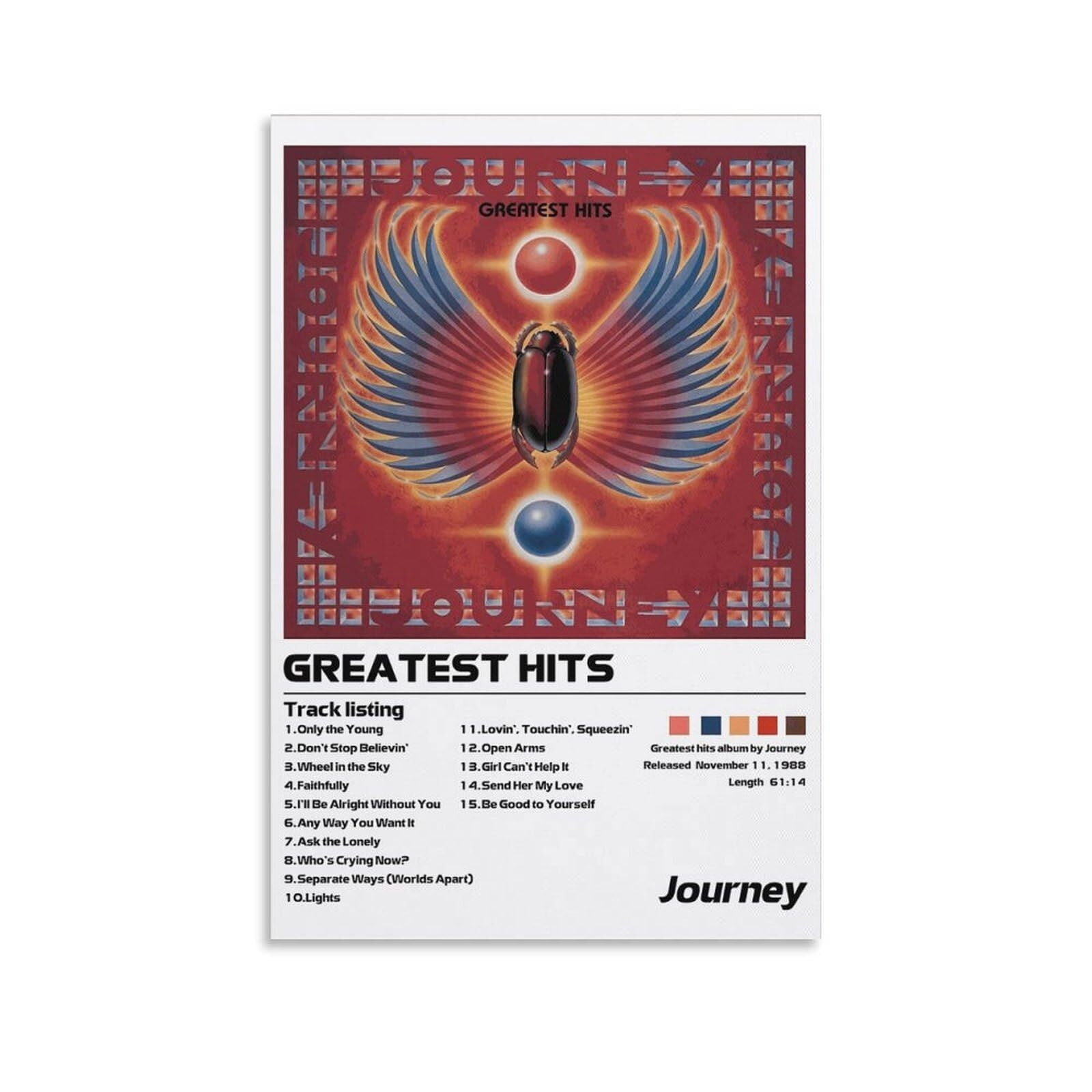 Greatest Hits Journey Album Cover Canvas Poster Print Music Posters for ...