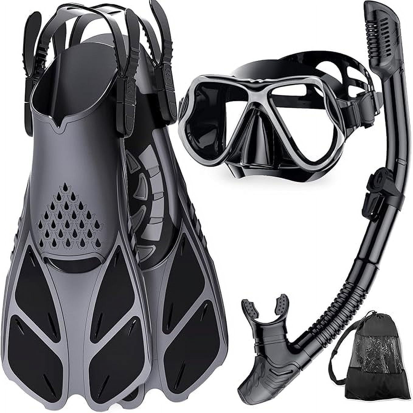 Greatever Mask Fins Snorkel Set, Snorkeling Gear for Adults, Panoramic ...