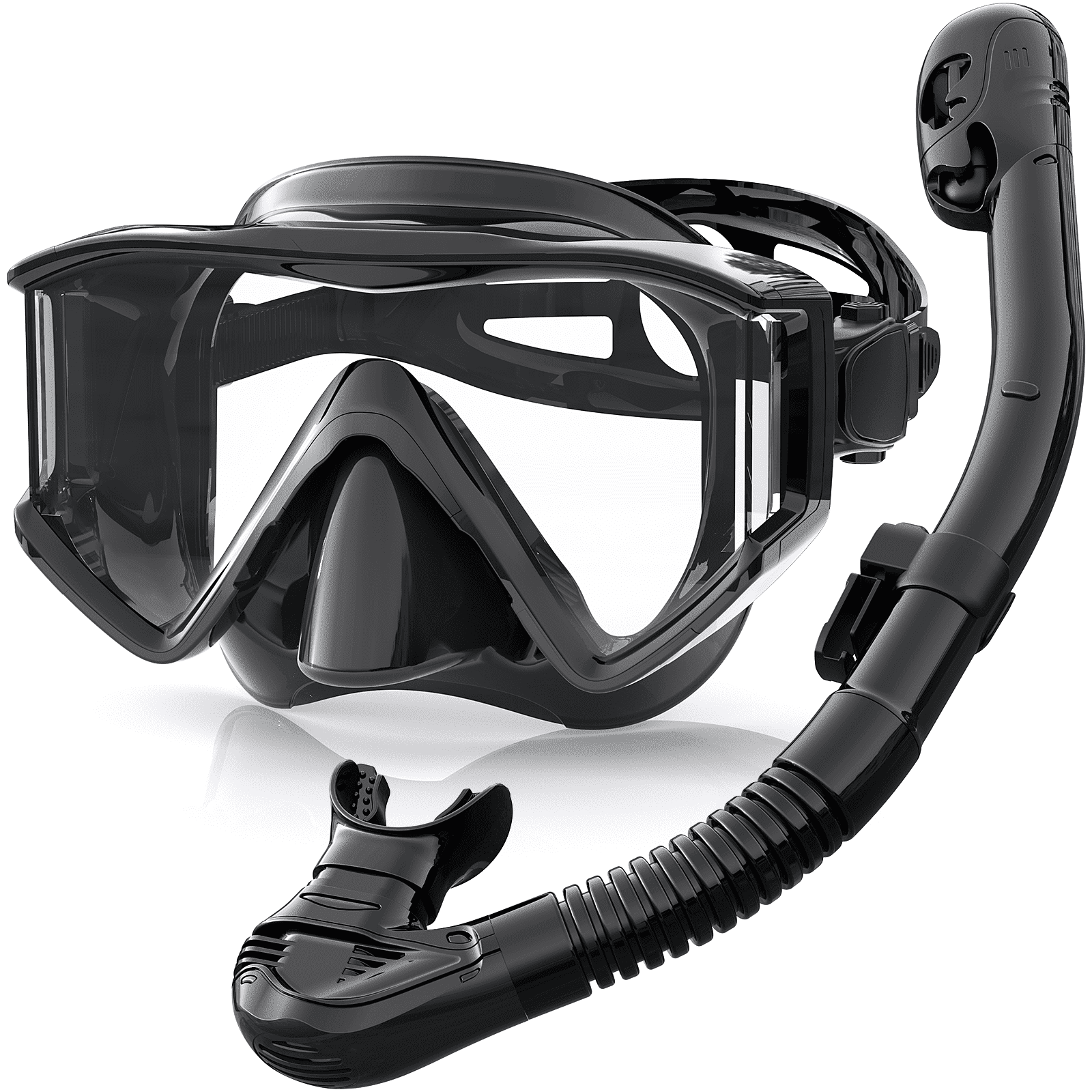 Greatever Snorkel Set Adults, 3 Window Panoramic View Snorkel Mask Anti ...