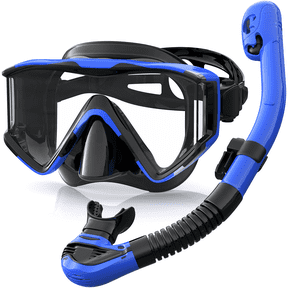 Reef Tourer Adult Single-Window Mask, Snorkel & Fin Traveling Set ...