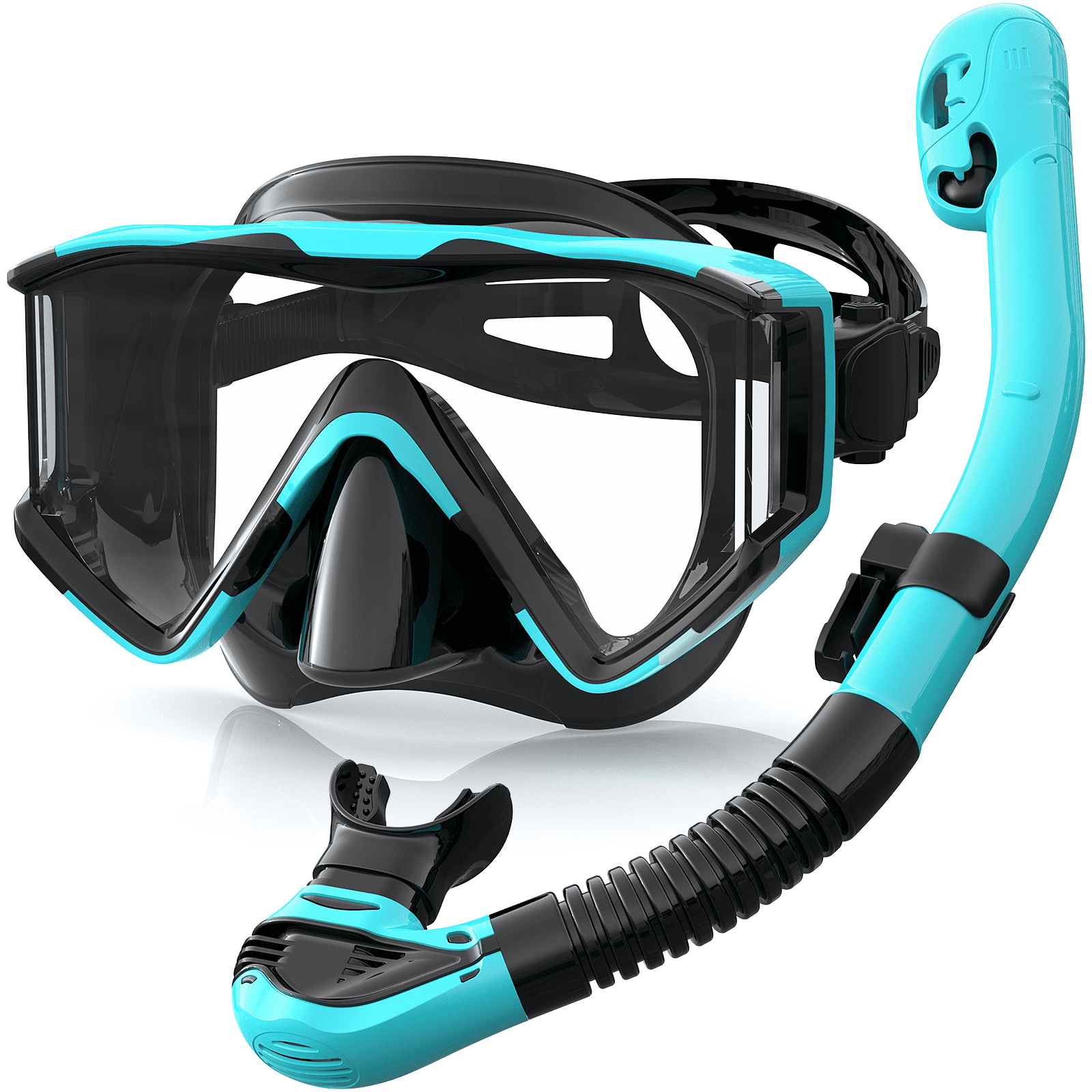 Greatever Snorkel Set Adults, 3 Window Panoramic View Snorkel Mask Anti ...