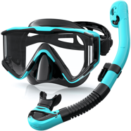 Reef Tourer Adult Single-Window Mask & Snorkel Combo Set, Black ...