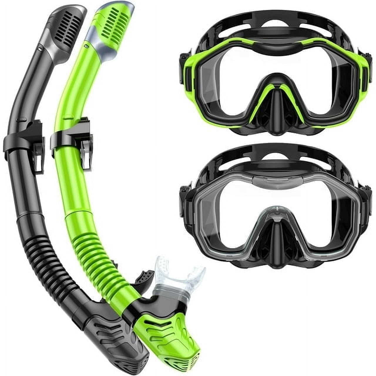 Greatever Snorkeling Gear for Adults, Dry-Top Anti-Fog Snorkel Mask ...