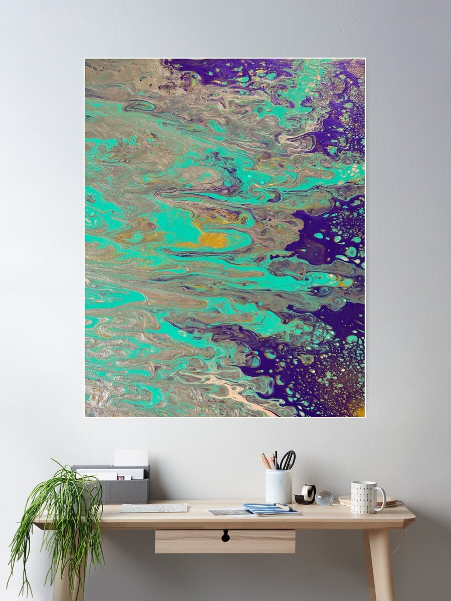 Greats Waves Of Color Poster Wall Art, Modern Wall Decor For Living ...