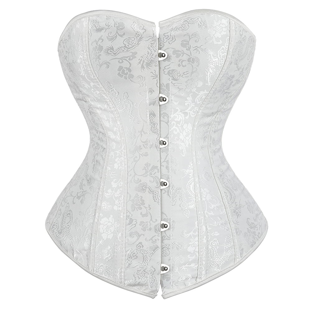 Grebrafan Bustier Corset Top Lace up Vintage White 7XL - Walmart.com