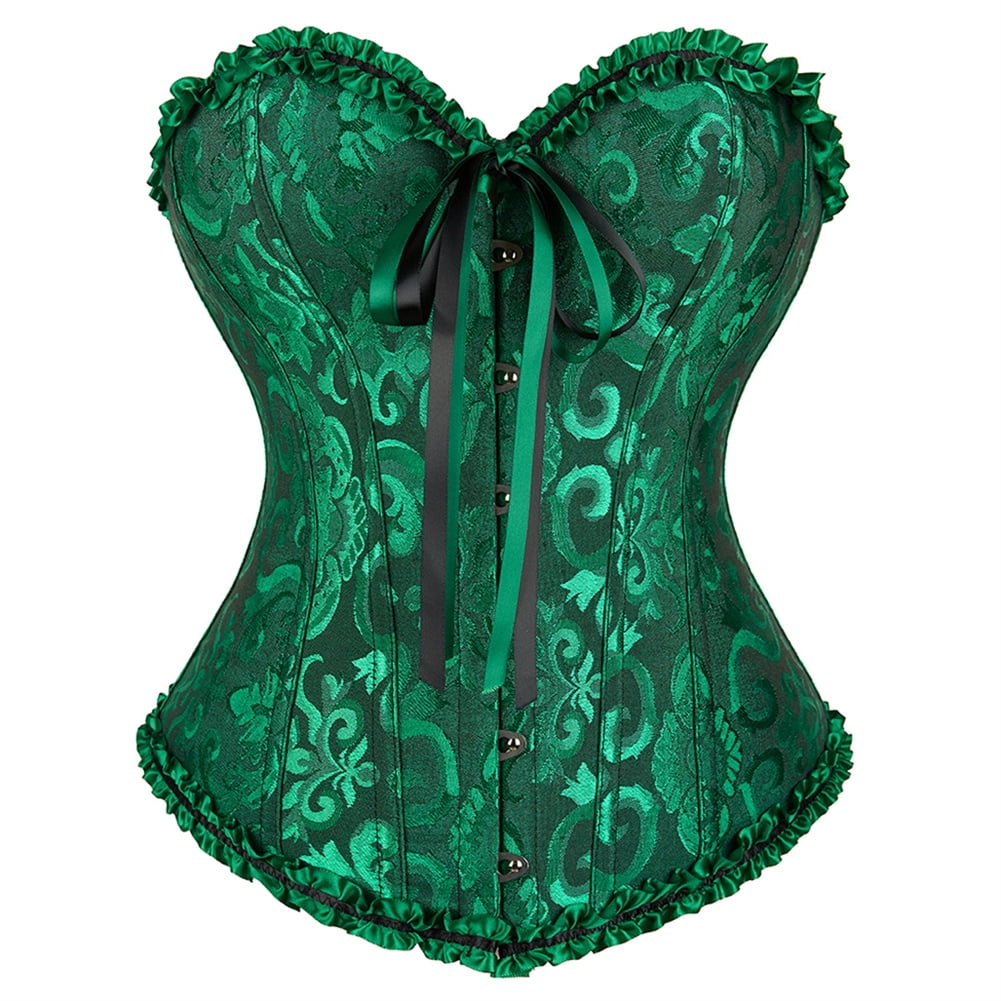 Grebrafan Bustiers Corsets Women Burlesque Black Green S - Walmart.com