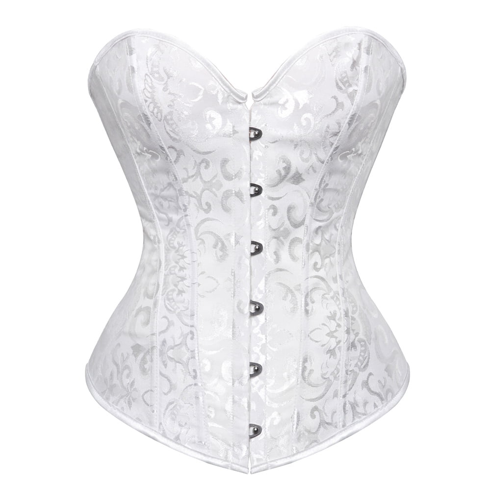 Grebrafan Corset Bridesmaid Party Brocade Bustier Women White XS ...