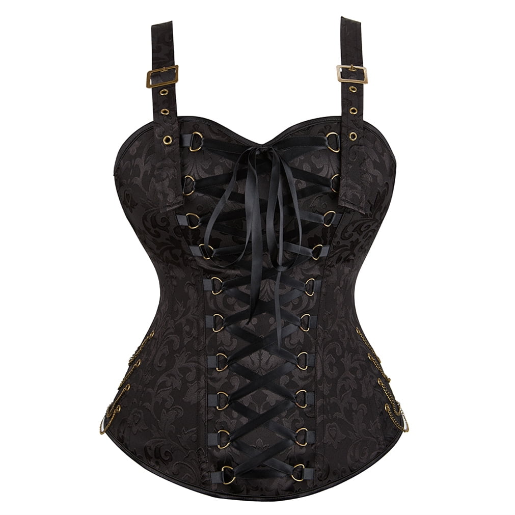 Grebrafan Corset Carnival Women Party Club Night Bustier Top Black L ...
