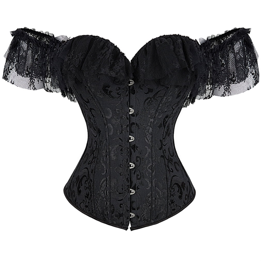 Grebrafan Corset Graduation Party Lace Off Shoulder Bustier Black 6XL ...