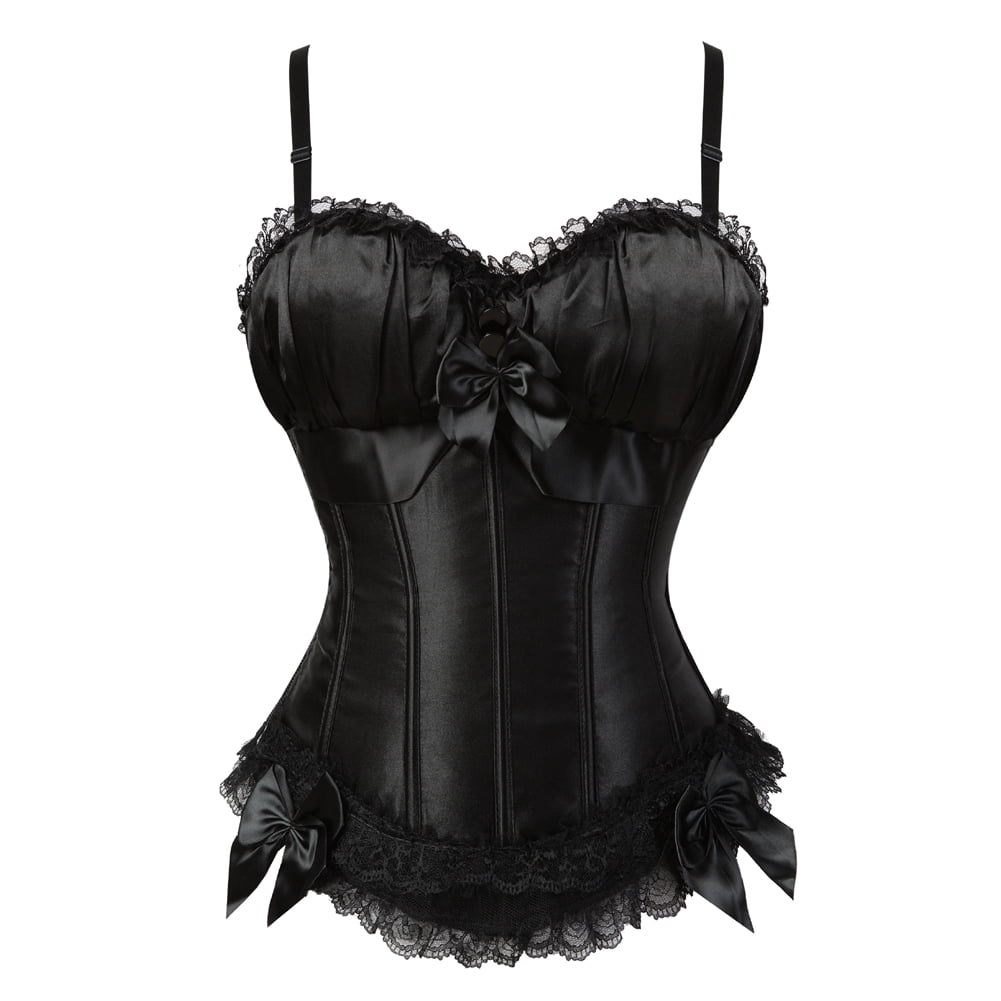 Grebrafan Corset Top Women Padded Push up Bridal Bustier Black XL ...