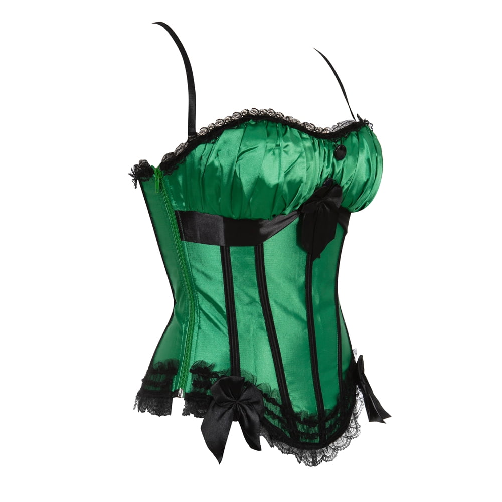 Grebrafan Corset Top Women Padded Push up Bridal Bustier Green XL ...