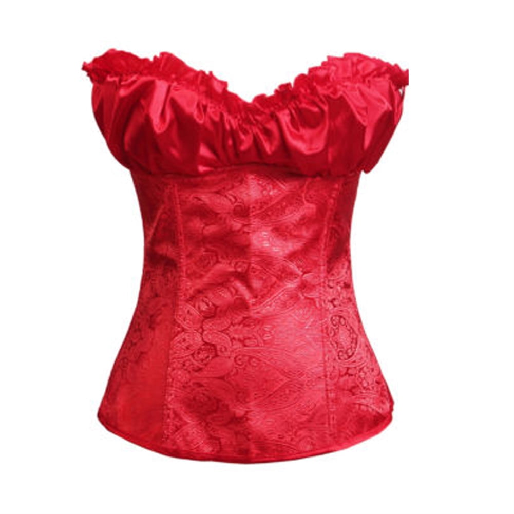 Grebrafan Corset With Straps Cosplay Masquerade Bustier Top Red S ...