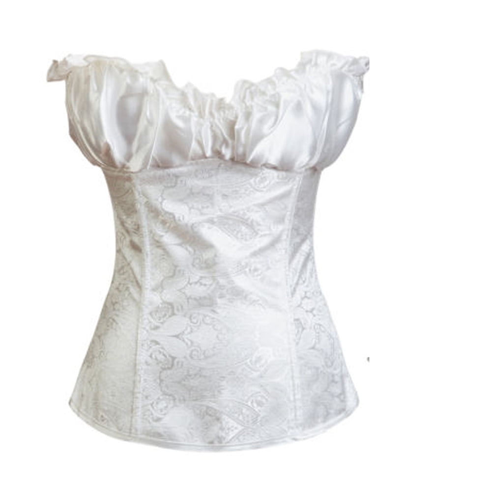 Grebrafan Corset With Straps Cosplay Masquerade Bustier Top White XXL ...