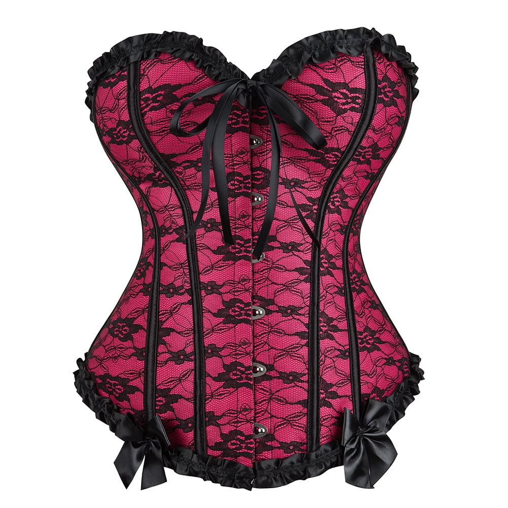 Grebrafan Corsets Women Gothic Lace up Bustier Top Rose 3XL - Walmart.com