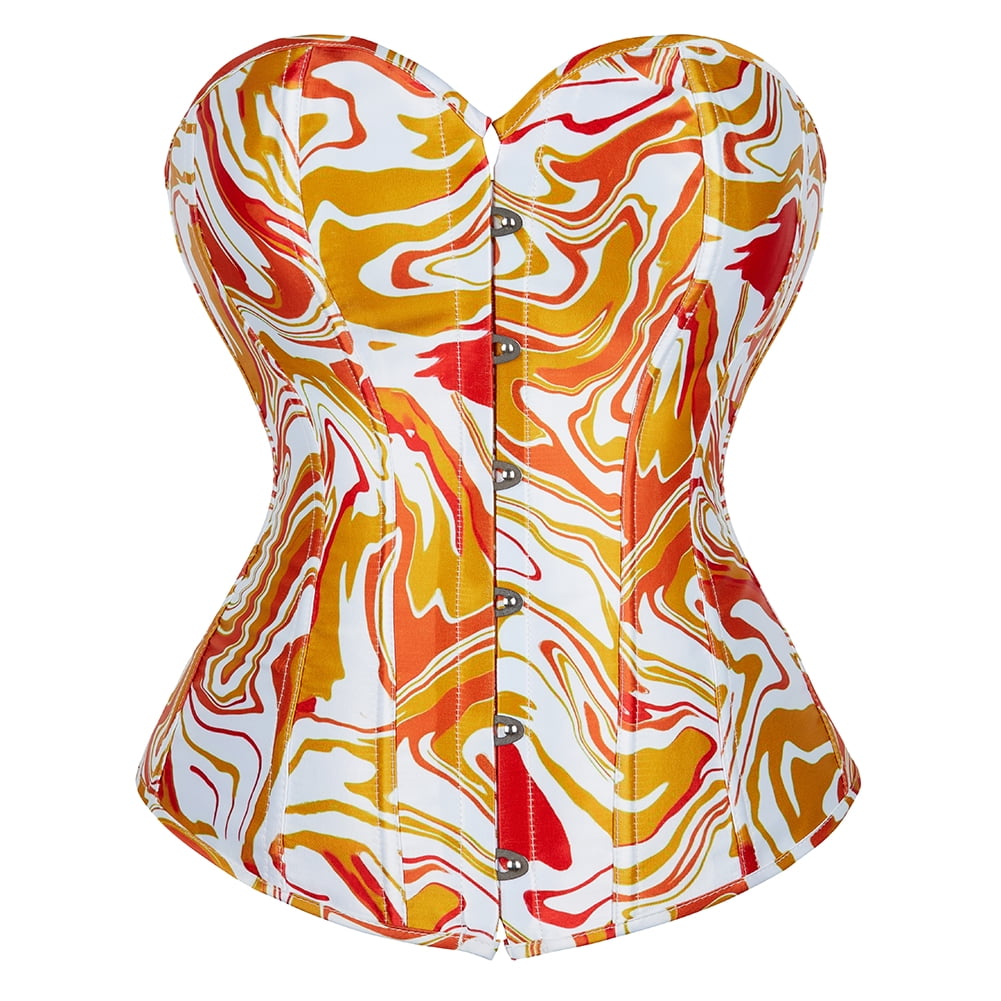 Grebrafan Pirate Corset Women Tight Shaper Bustiers Top Orange L ...