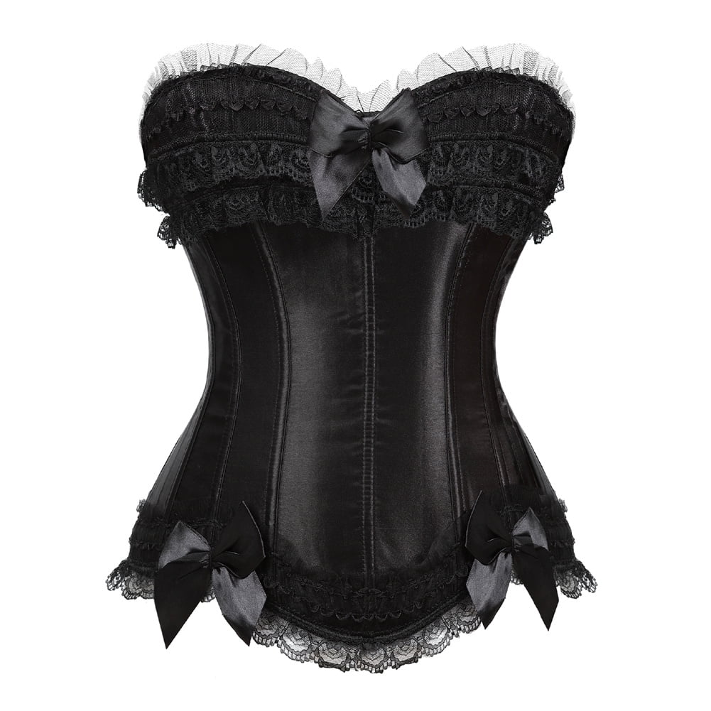 Grebrafan Princess Corset Valentine Party Zipper Bustiers Black S ...