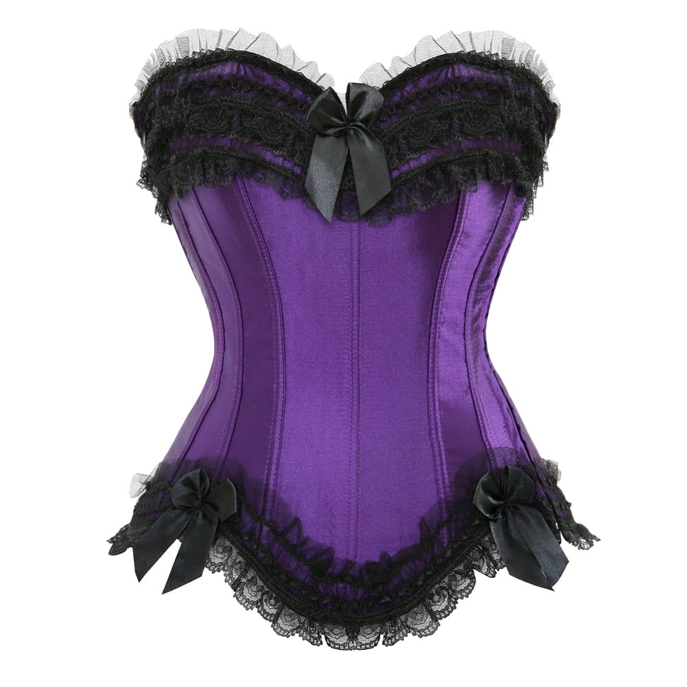 Grebrafan Princess Corset Valentine Party Zipper Bustiers Purple M ...