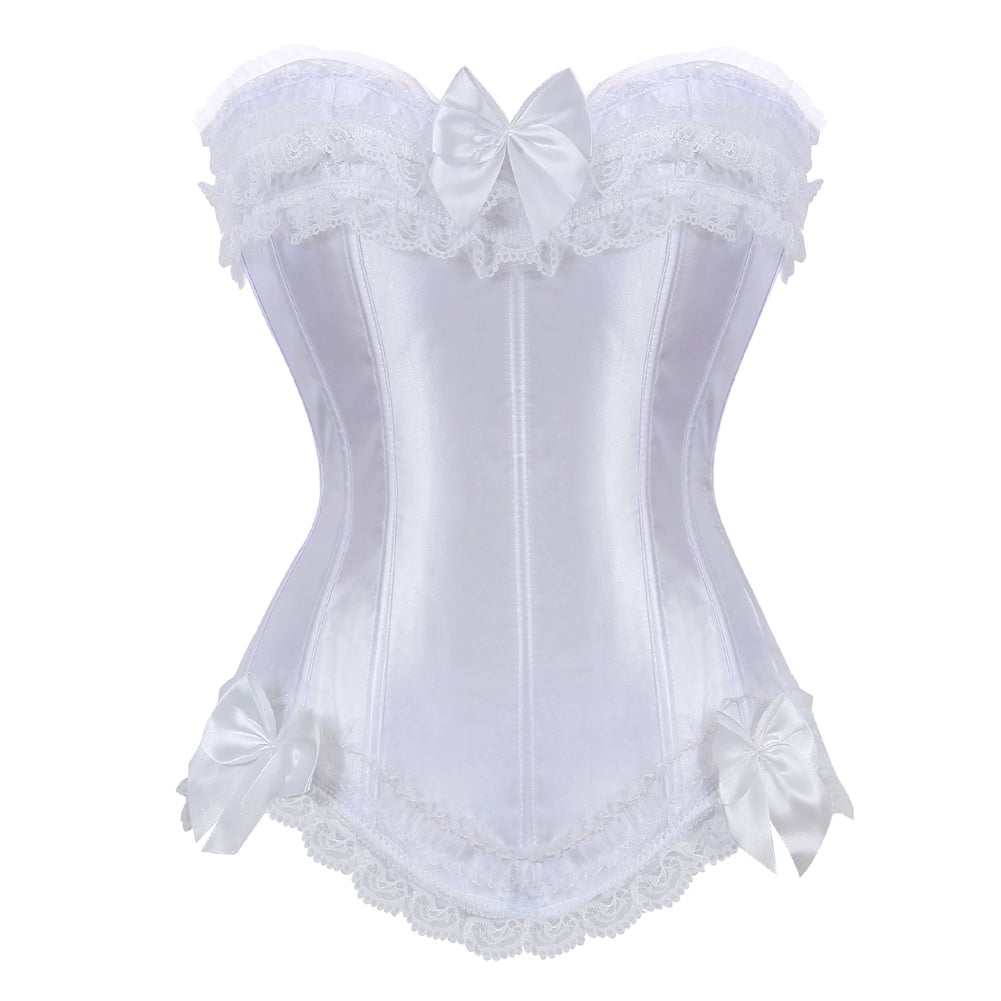 Grebrafan Princess Corset Valentine Party Zipper Bustiers White XS ...