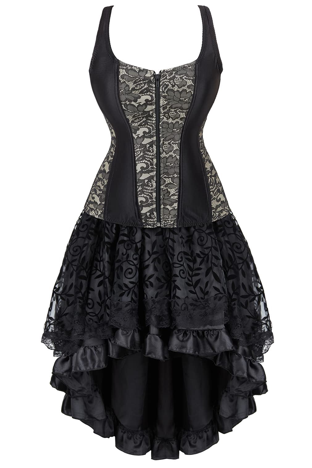Grebrafan Steampunk Strap Corsets Bustiers with Pirate Skirt Women 2XL ...