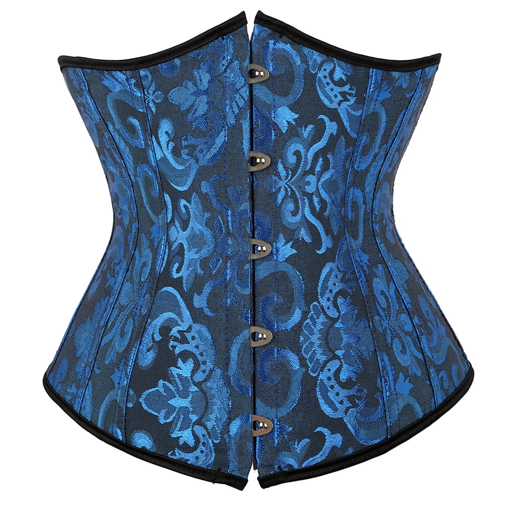 Grebrafan Steampunk Underbust Corset Women Sea Blue M - Walmart.com