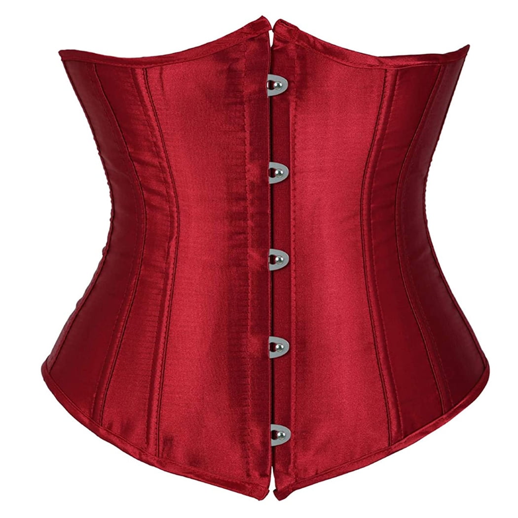 Grebrafan Underbust Corsets for Women Fashion Wine Red XS - Walmart.com