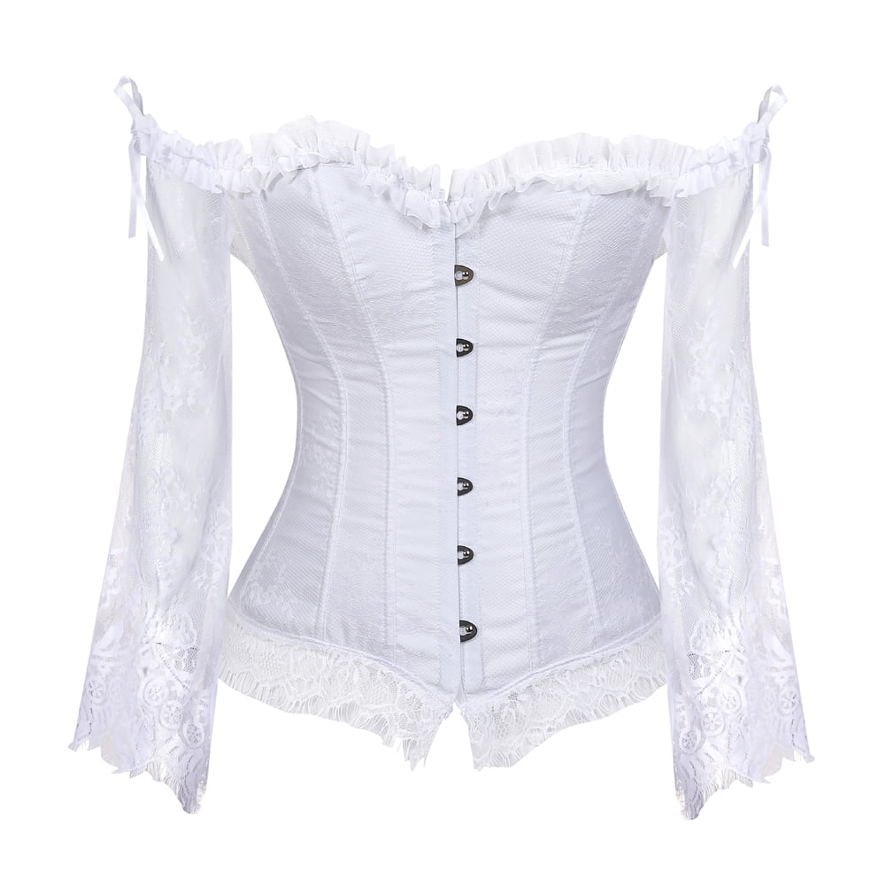 Grebrafan Womens Corset Top Renaissance Bustier White S - Walmart.com
