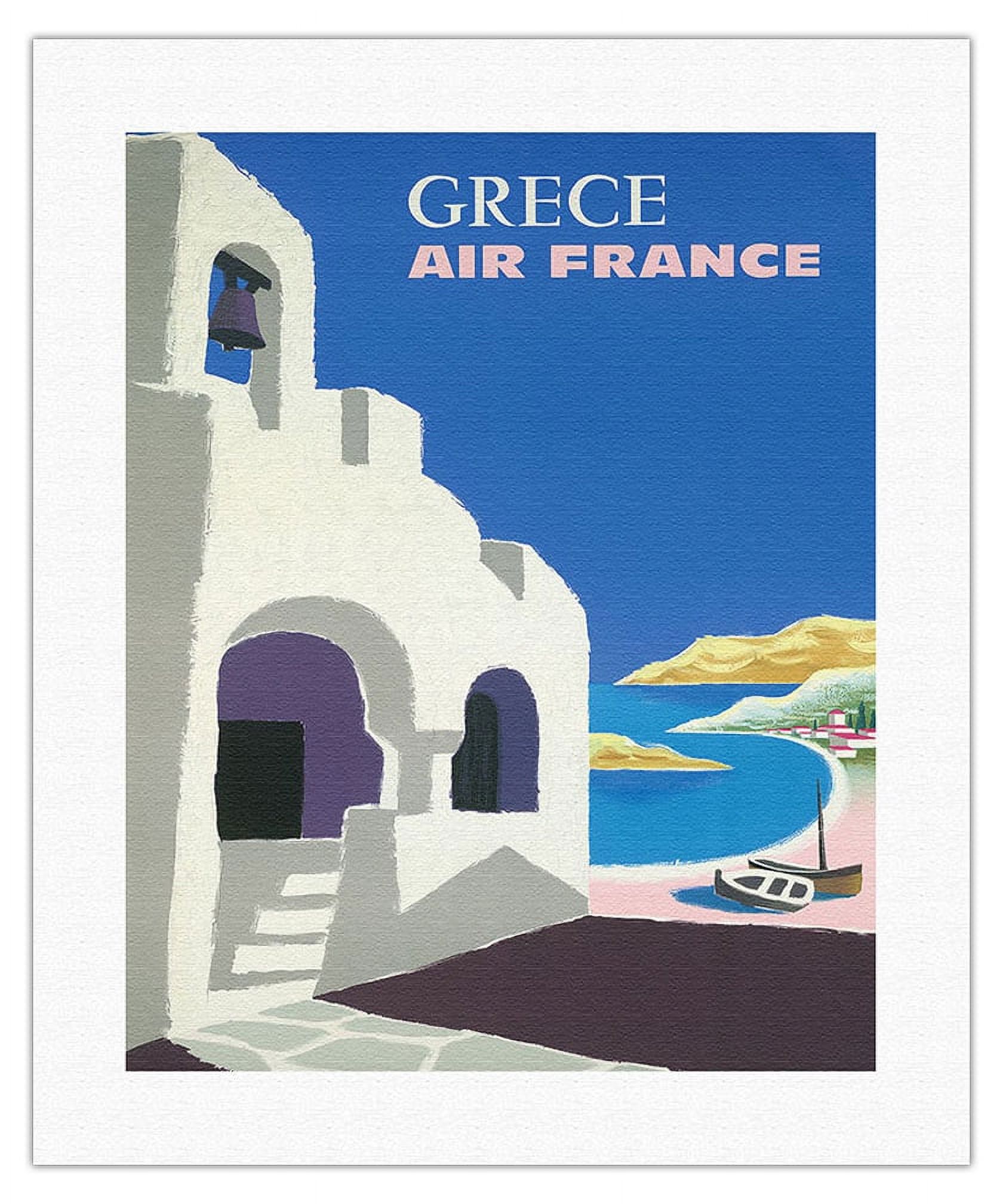 Grece (Greece) - France - Vintage Airline Travel Poster by Guy Georget ...