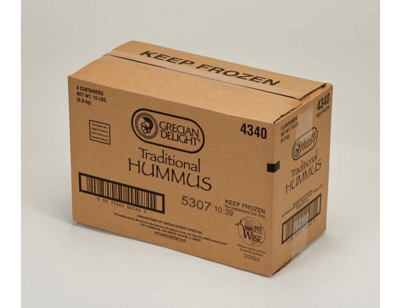 Grecian Delight Traditional Hummus, 0.5 Gallon - 4 per case. - Walmart.com