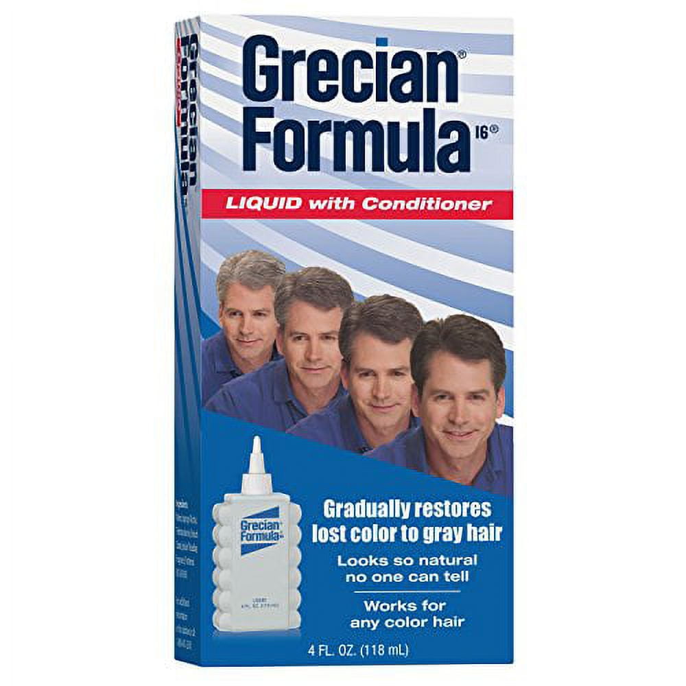 Grecian Formula Men's Natural Dye Hair Color with Conditioner, Liquid ...