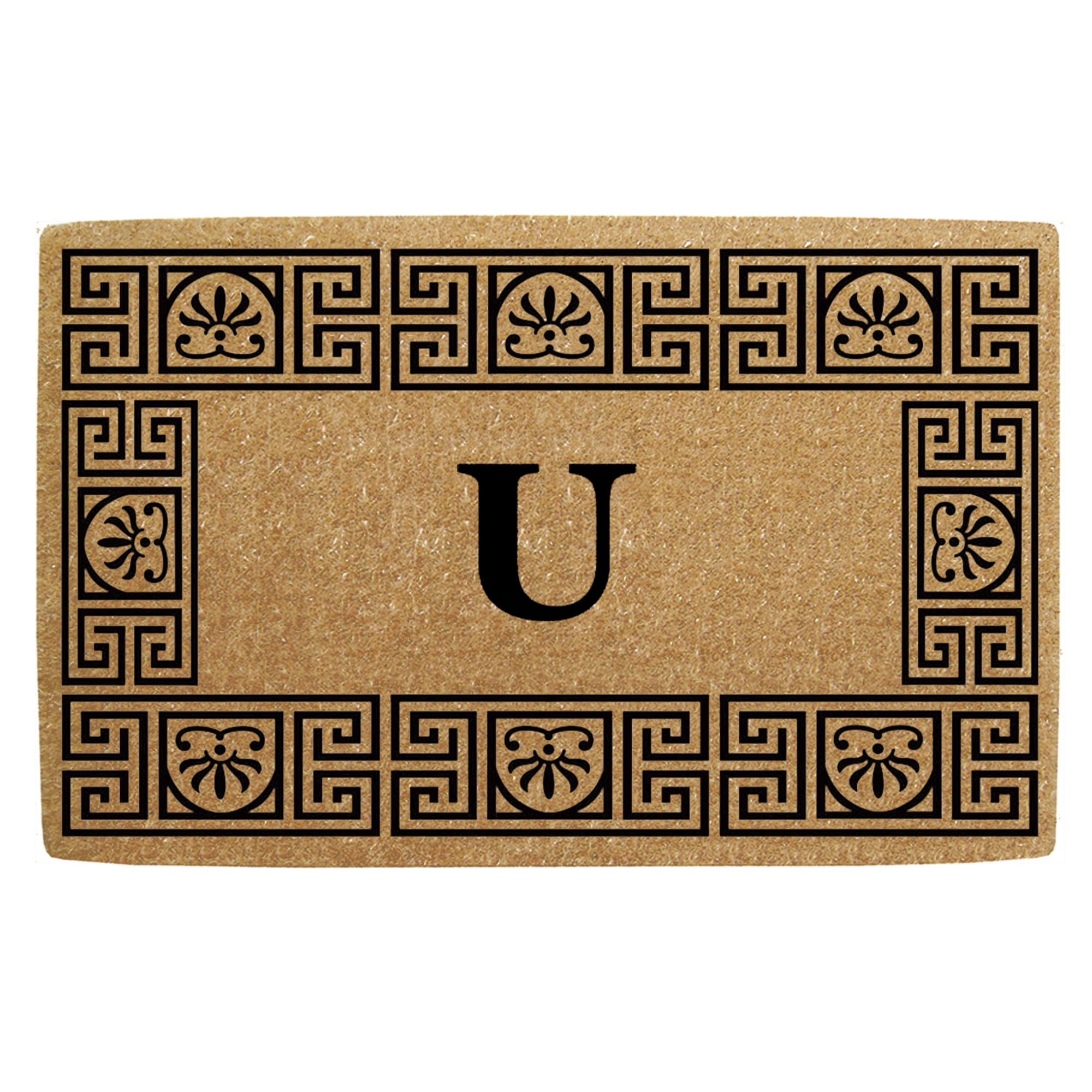 Heavy Duty Coir Door Mat Greco, Monogram U - 24" x 39" - Walmart.com