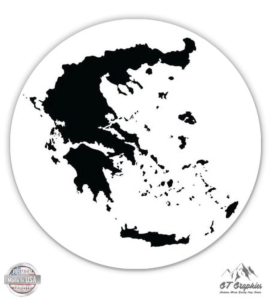 Greece - 3" Vinyl Sticker - For Car Laptop I-Pad Phone Helmet Hard Hat ...
